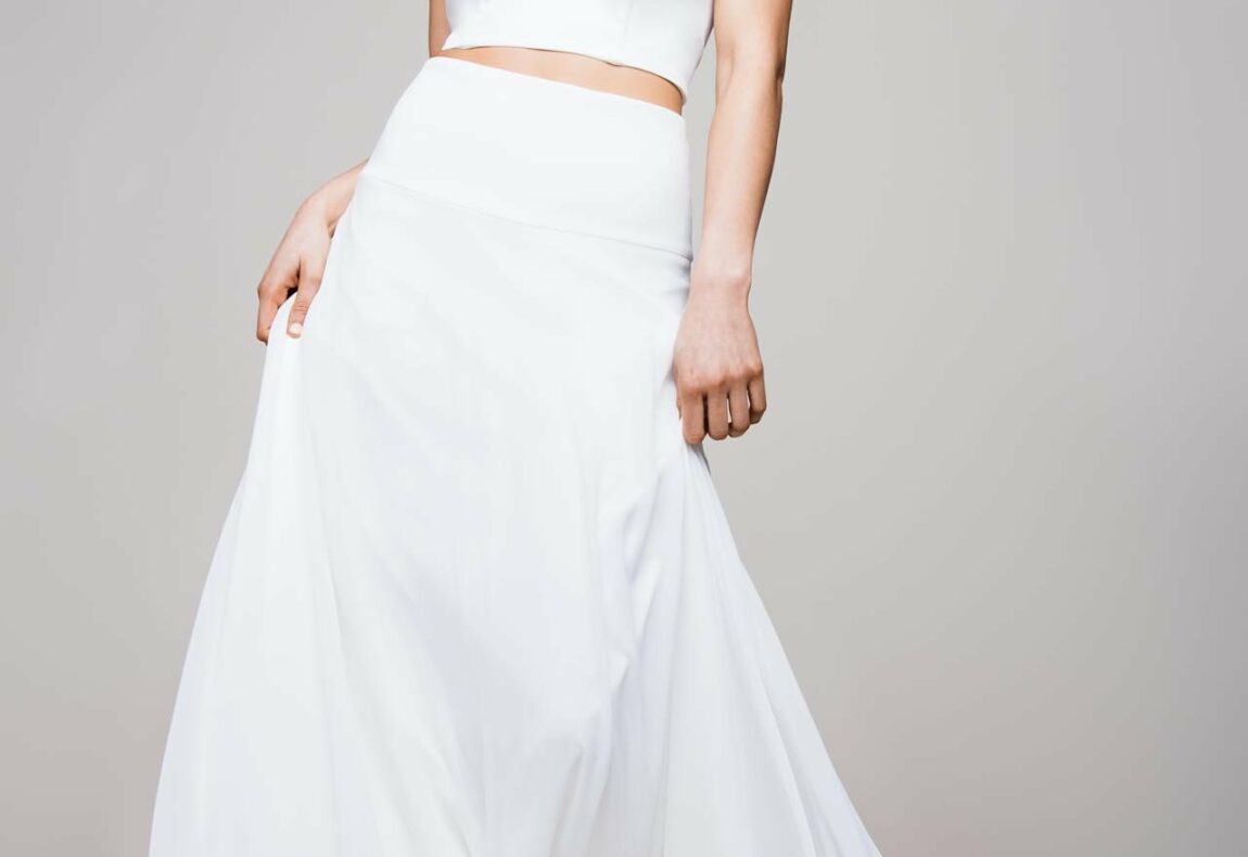 Chiffon-Rock zur Hochzeit | individueller Brautkleid Zweiteiler