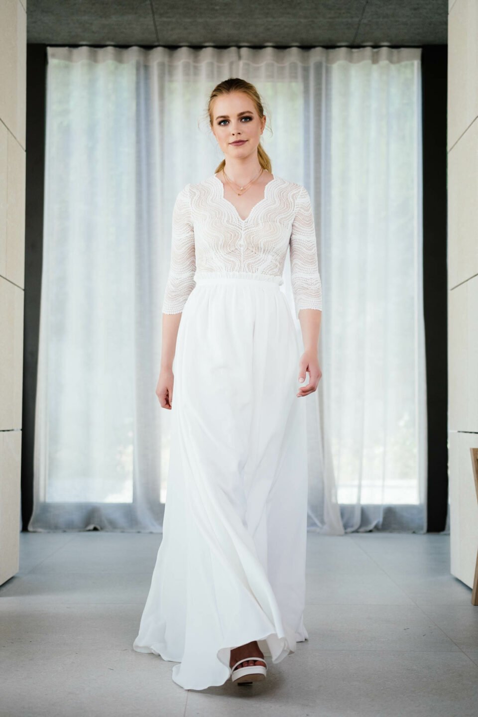 Brautrock lang & fließend | Nachhaltiger Rock mit besonderem Bund