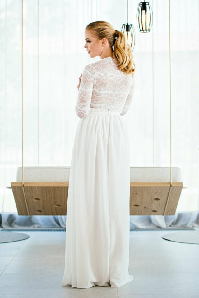 Brautrock lang & fließend | Nachhaltiger Rock mit besonderem Bund